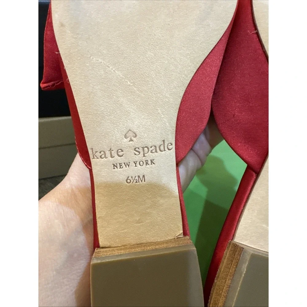 kate spade | Shoes | Kate Spade New York Red Satin Womens Faryn Ballet ...